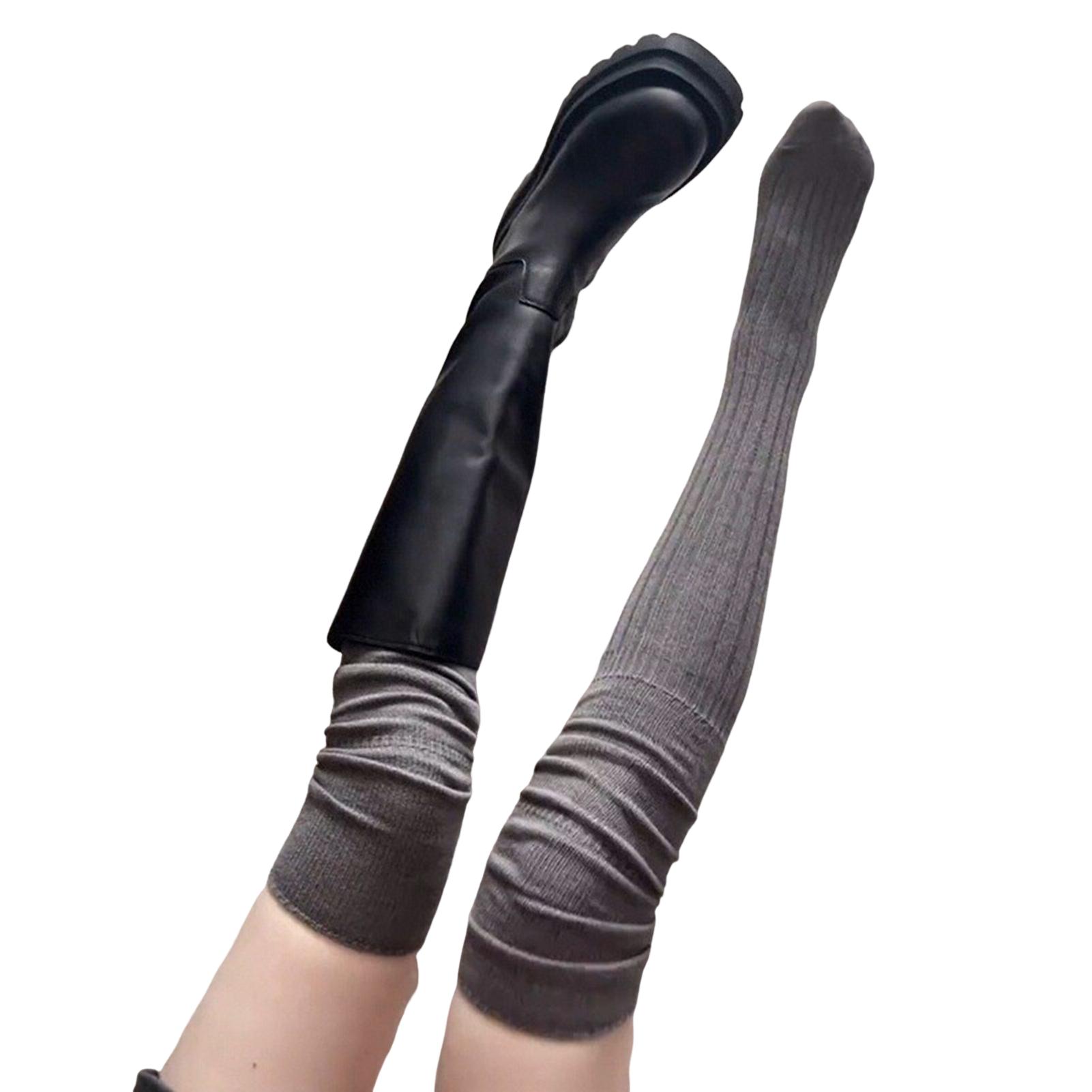 Dbuoem Over The Knee Boot Stocking for Women Slouch Top Thick Cotton ...
