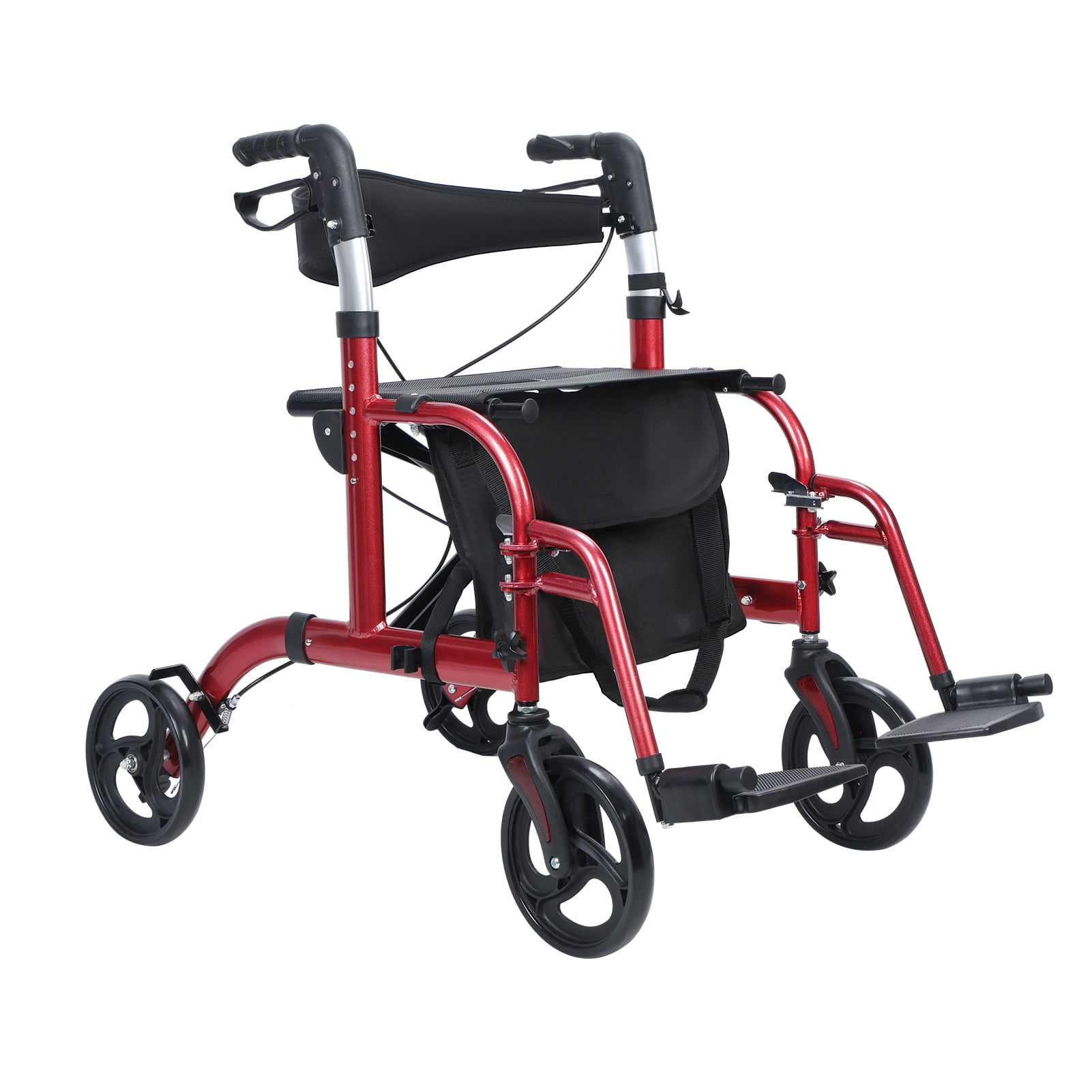Dbuoem Seniors Rollator Walker,Upgraded Height Adjustable Senior ...