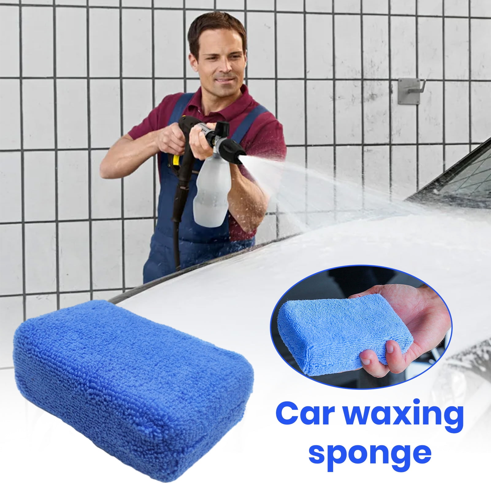 Dbuoem Soft Microfiber Applicator Pad Super Water Absorbent Car Waxing ...