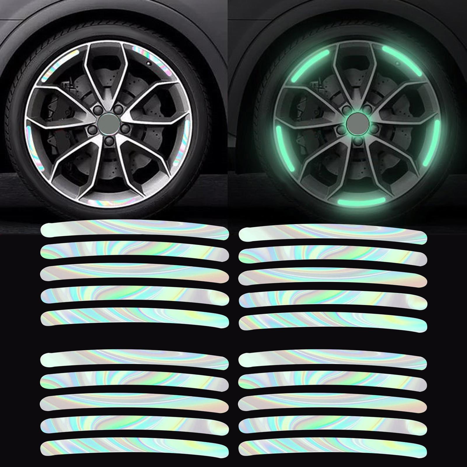 Dbuoem Wheel Fluorescent Stickers Self-adhesive Decor PVC Car Tire ...
