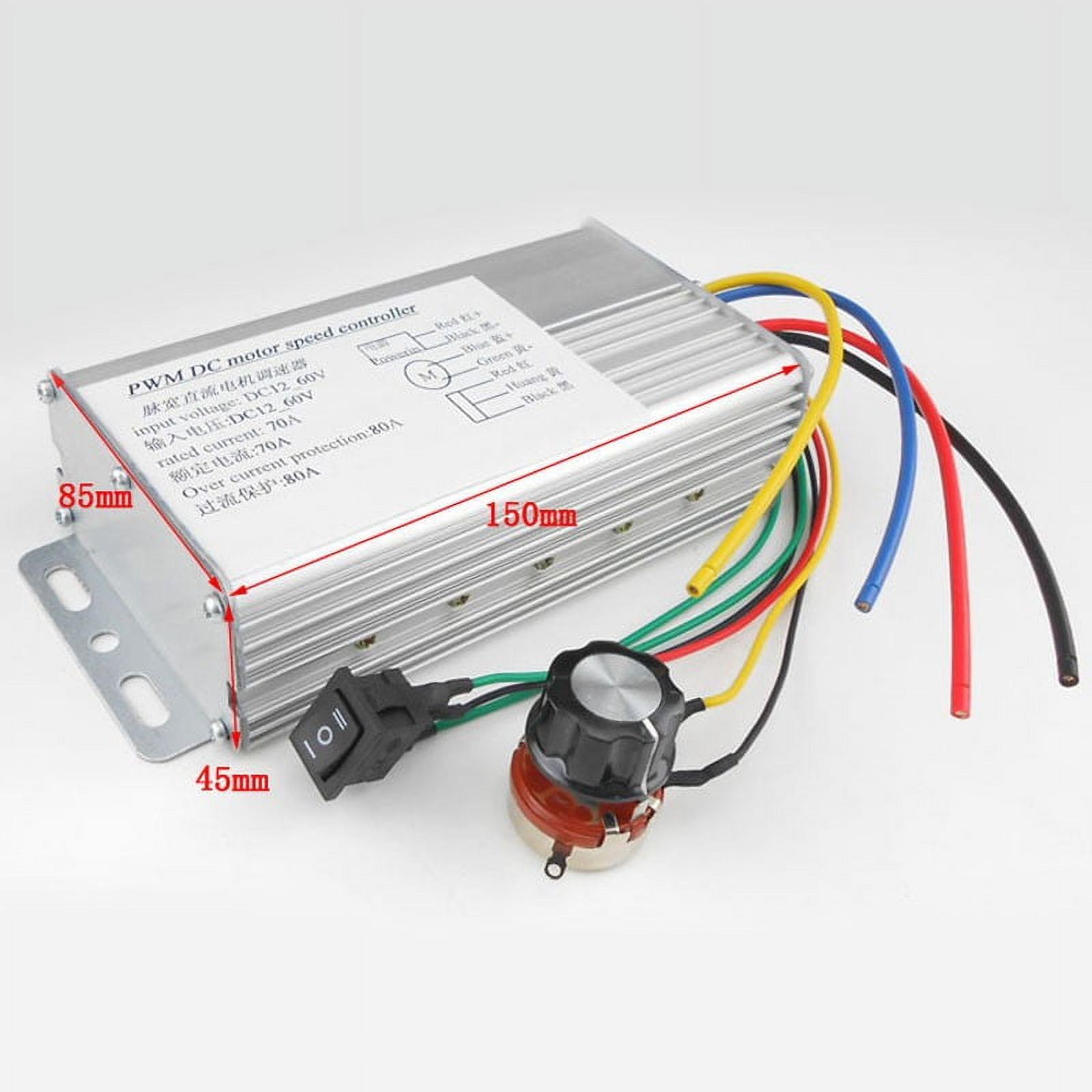 Dc 12V 24V 36V 48V 70A 4000W Dc Motor Pwm Speed Control Brush Controller - Walmart.com