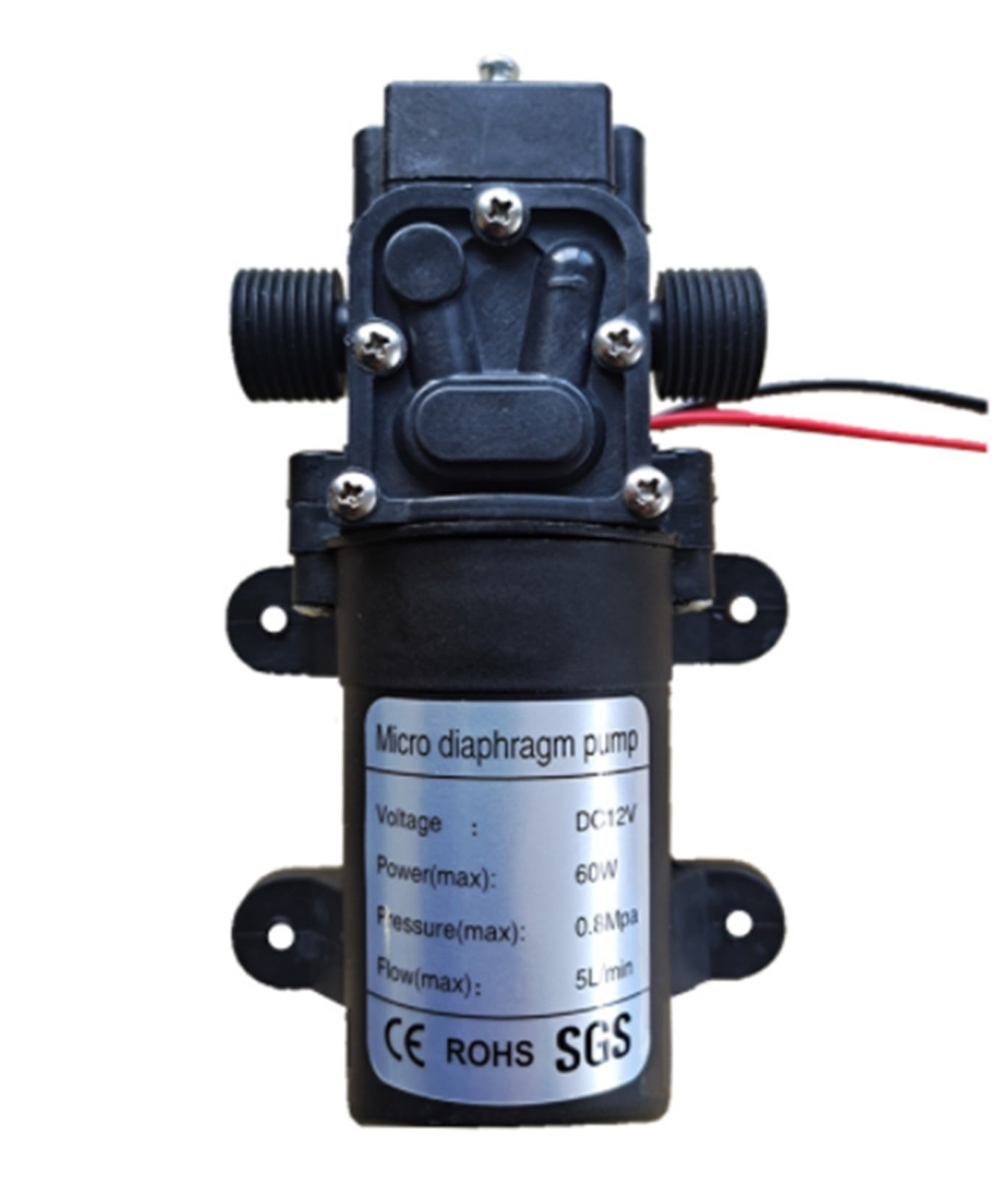 Dc 12V 60W 5L/Min High Pressure Diaphragm Pump Mini Electric Self ...