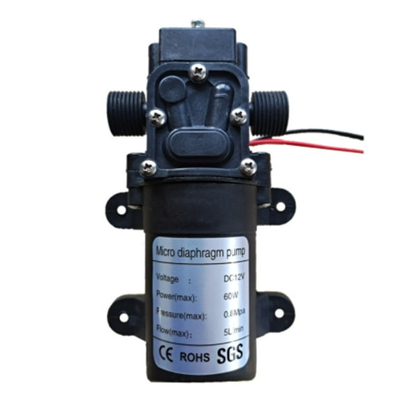 Dc 12V 60W 5L/Min High Pressure Diaphragm Pump Mini Electric Self ...