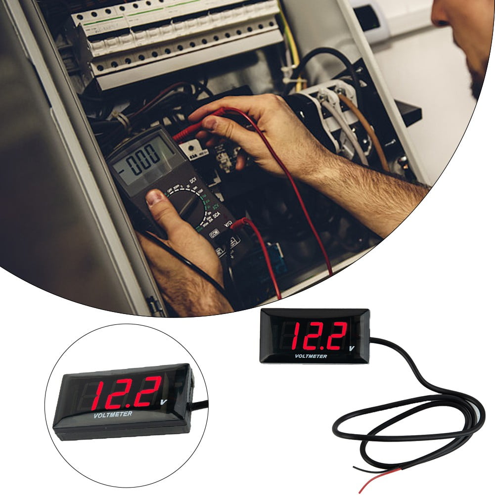 Dc 12V Led Digital Monitor Volt Meter Display Battery Gauge Voltage ...