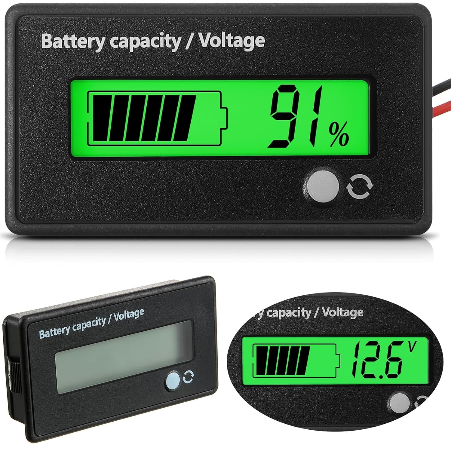 Dc 12v 24v 36v 48v 72v Battery Meter with Alarm Battery Capacity ...