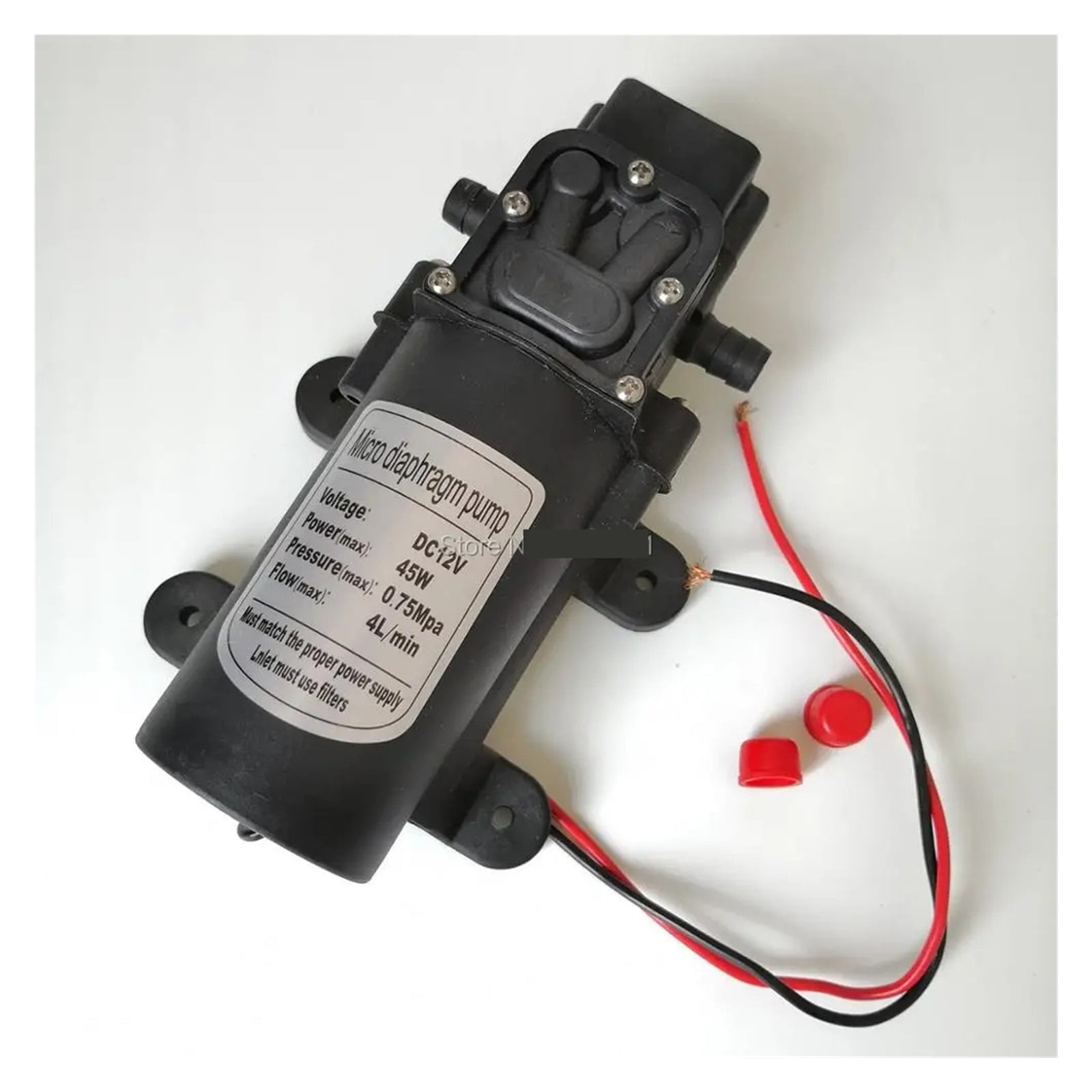 Dc 12v 24v 4L/min High Pressure Mini Electric Water Pump, 45W Self-priming Diaphragm Water Pump ...