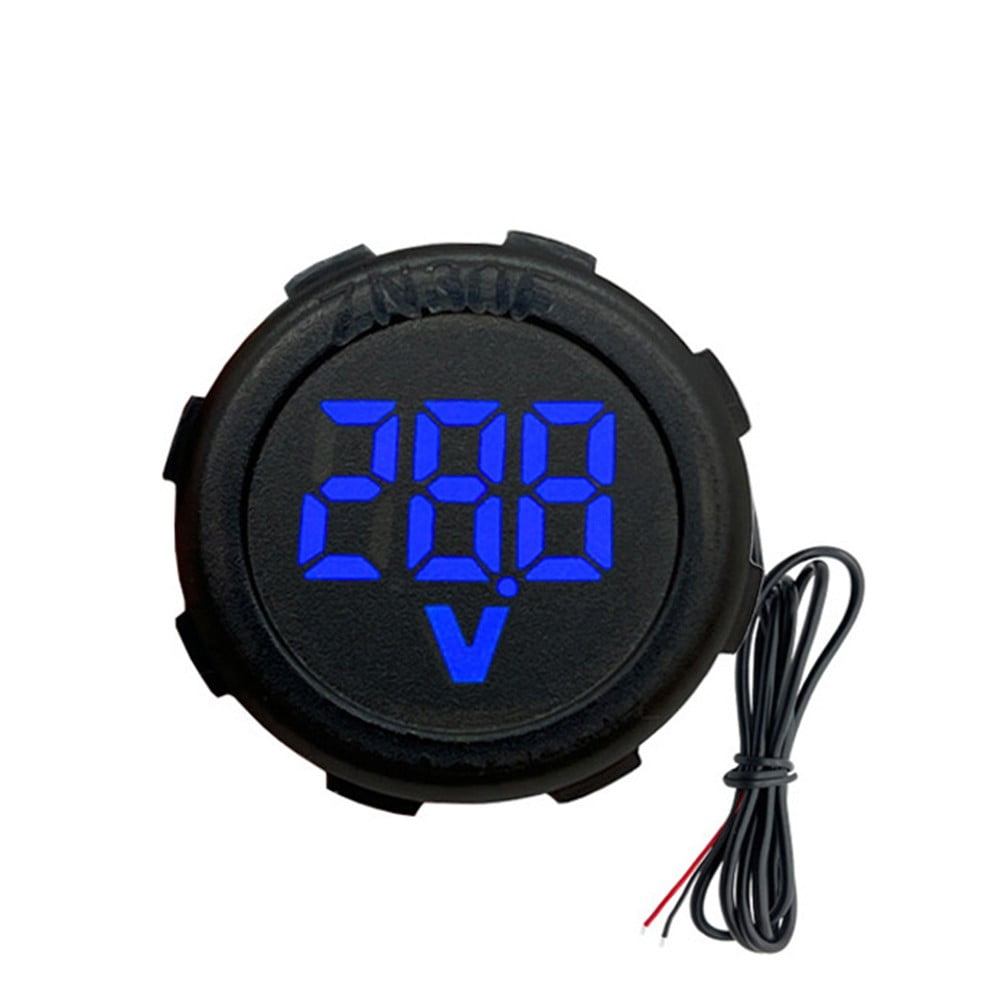 Dc 5-100V Round Dual Line Led Digital Display Waterproof Voltmeter ...