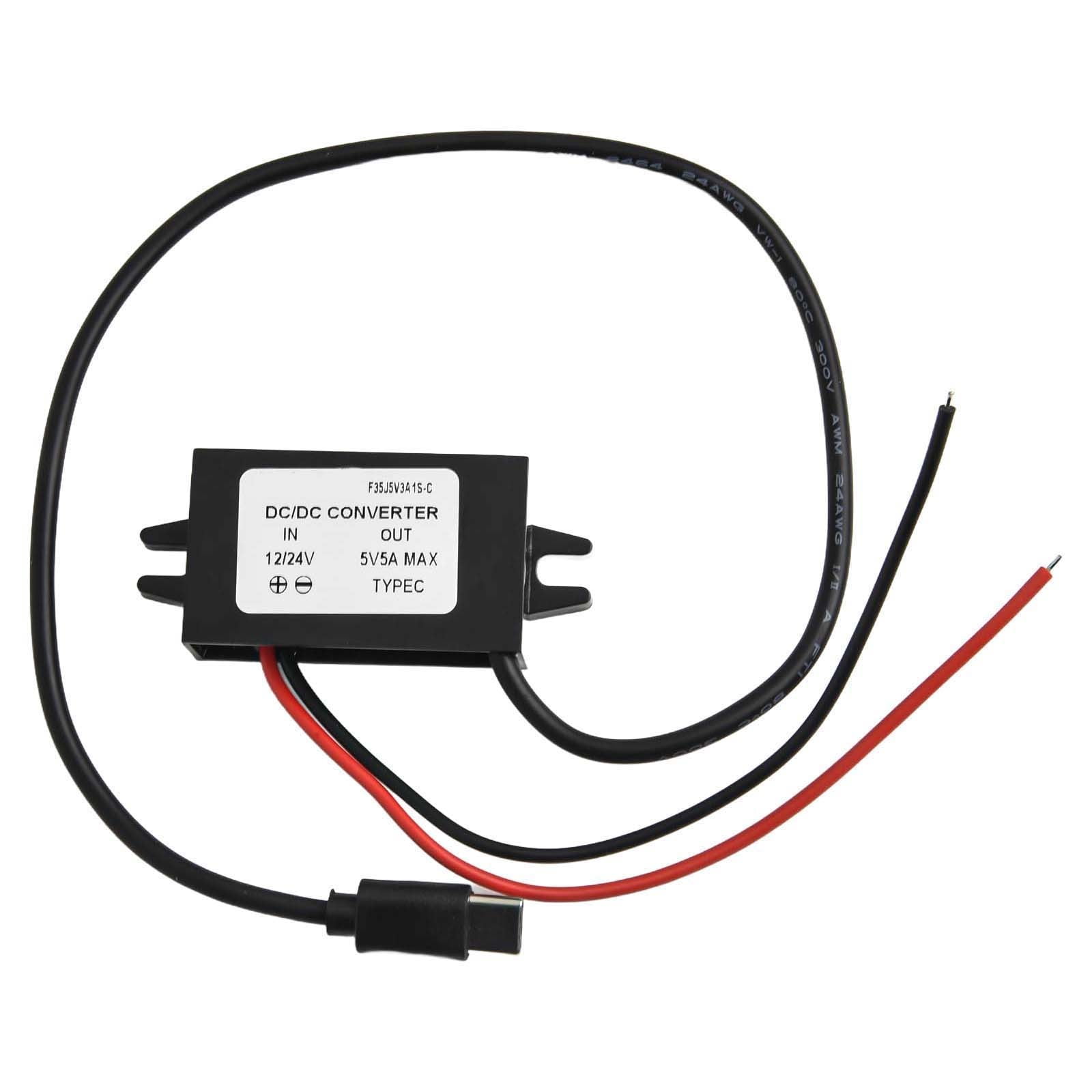 Dc-Dc Converters 12V/24V To 5V/5A In-Car Type-C Usb Smart Charger 25W ...