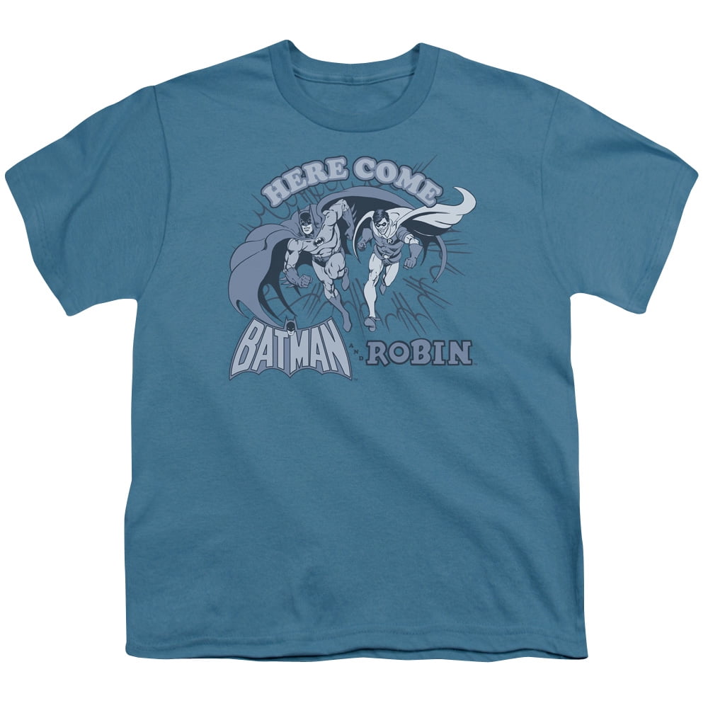 DC Comics Men's Here Come Batman And Robin T-shirt Slate - Walmart.com