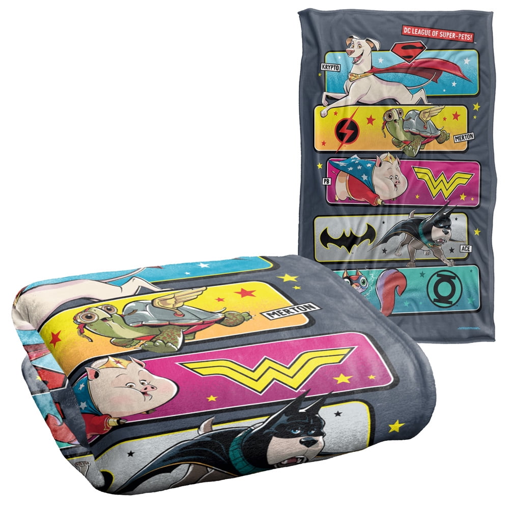 Dc League of Super Pets Blanket, 36"x58" Pet Panels Silky Touch Super ...