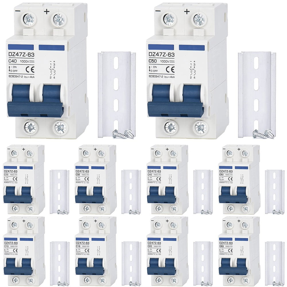 Dc Miniature Circuit Breaker 2 Pole 1000V 32 Amp Isolator Dc Disnnect Switch 50A YIWEI - Walmart.com