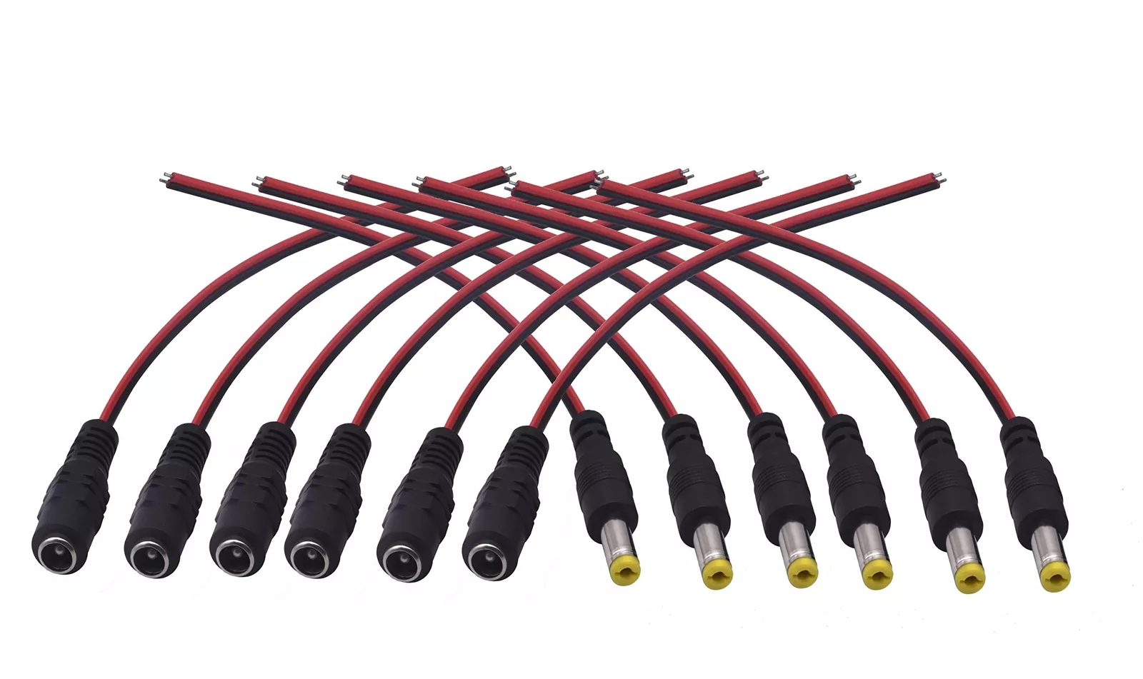 Dc Power Pigtail Cable Wire 12v 5a Male & Female Connectors For Cctv ...