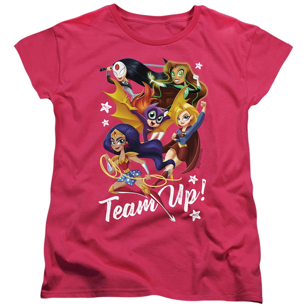 Dc Superhero Girls/Team Up S/S Women'S T-Shirt-Hot Pink - Walmart.com