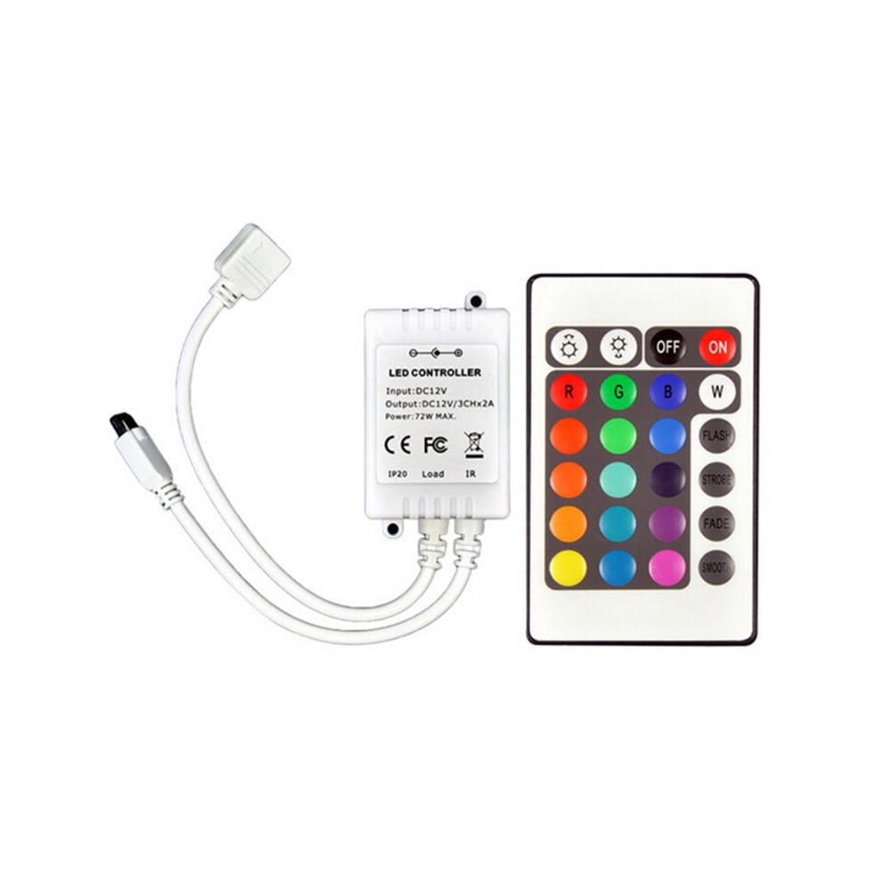 Dc12v IR 24 Keys RGB Remote Controller for SMD 5050 LED Strip Lights ...