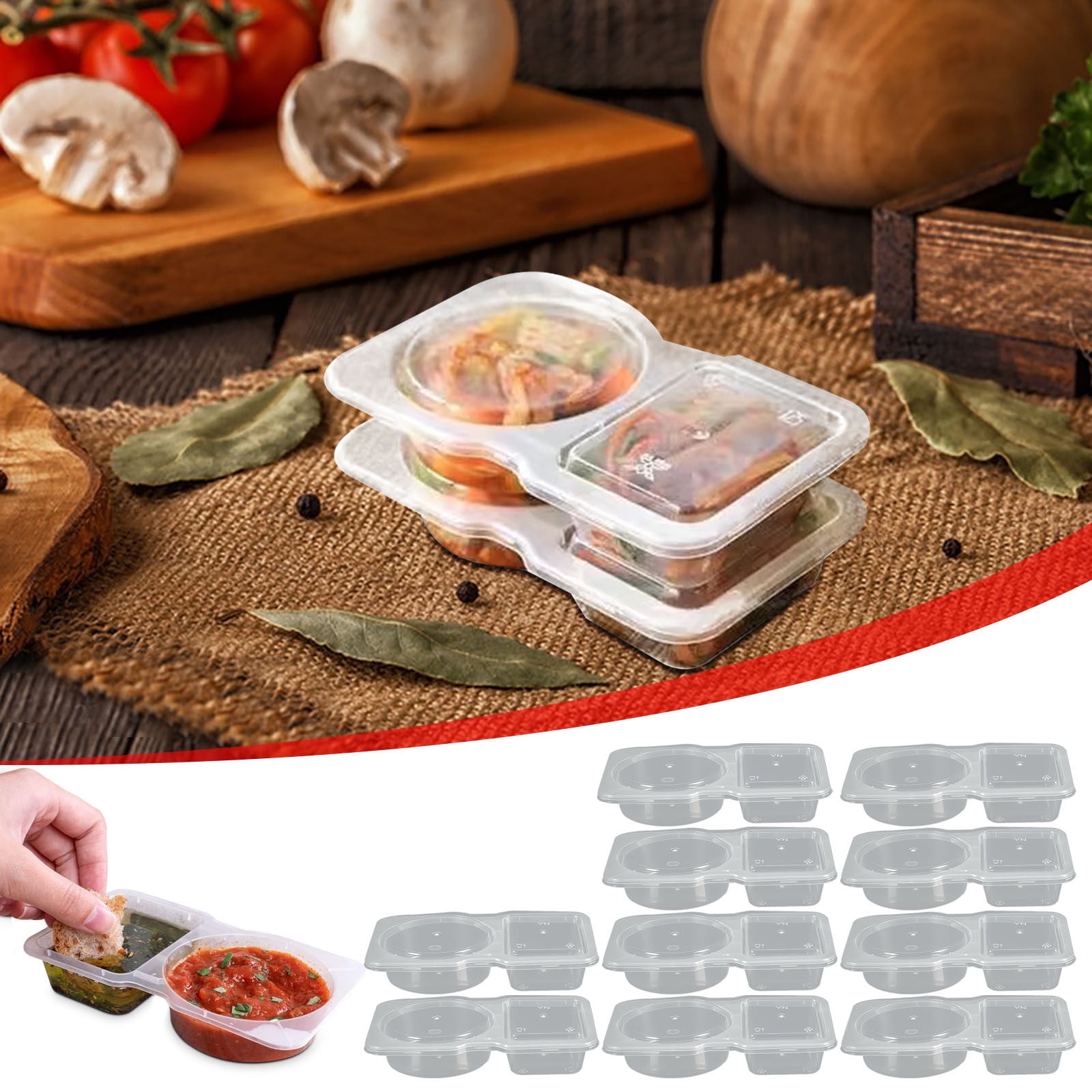DcGZvy 10PC Reusable Snack Containers with Lids, Disposable Double ...