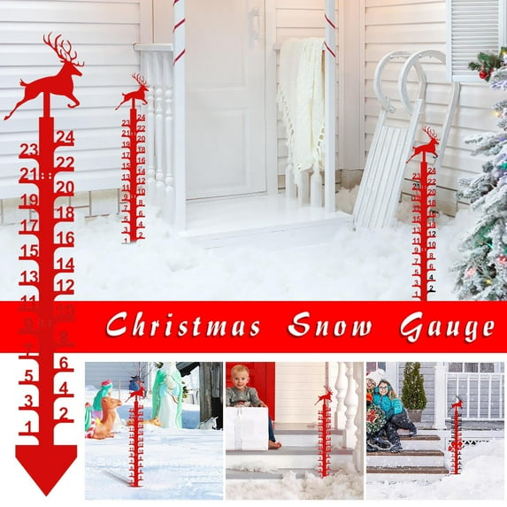 DcGZvy 24 Inch Winter Snowflake Ruler Snow Rain Gauge, Snow Depth ...