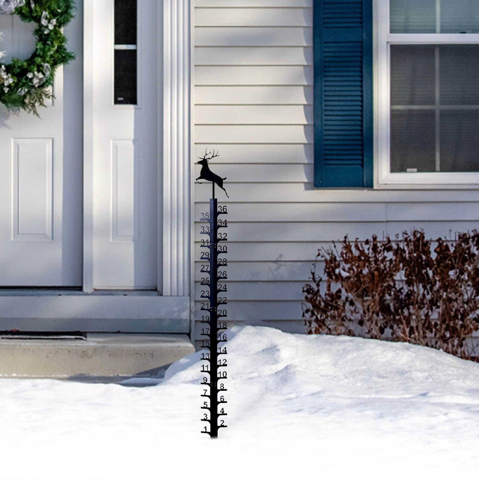 DcGZvy 36 Inch Iron Snow Gauge Outdoor Rain Gauges, Snow Gauge Yard ...