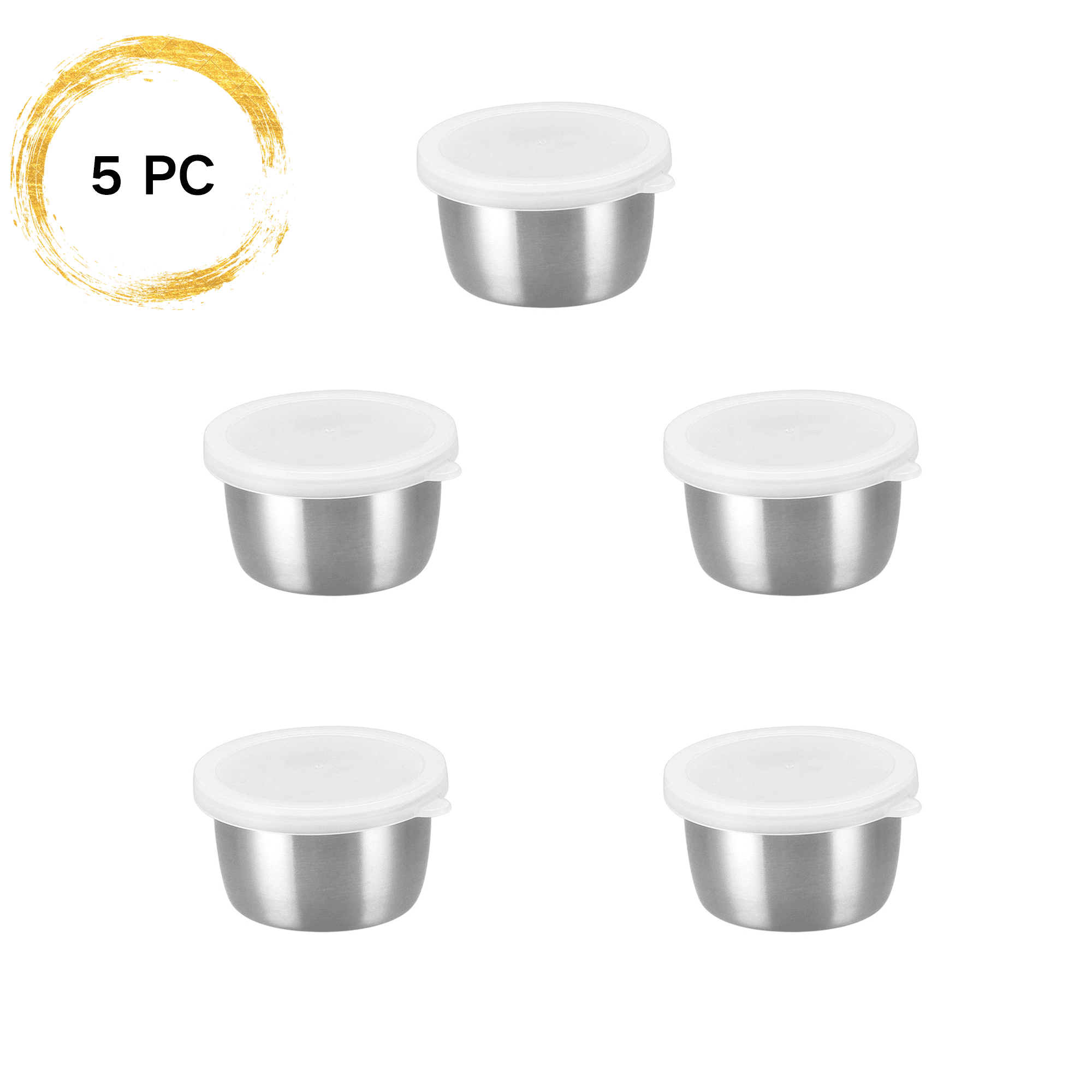 DcGZvy 5 Pack 304 Stainless Steel Sauces Cup Condiment Containers with ...