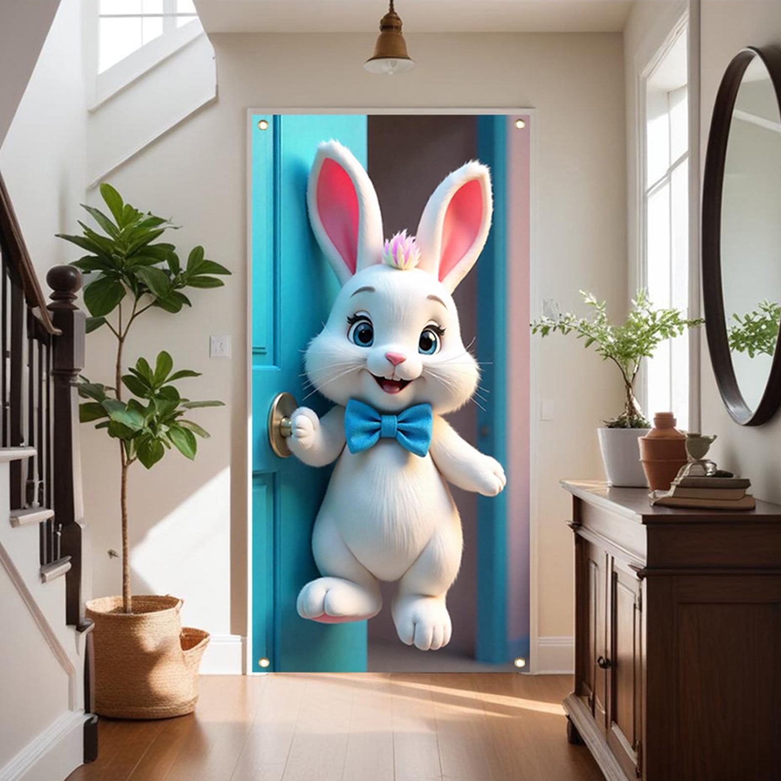 DcGZvy Easter Decorations Easter Door Covers 35*71in Easter Door ...