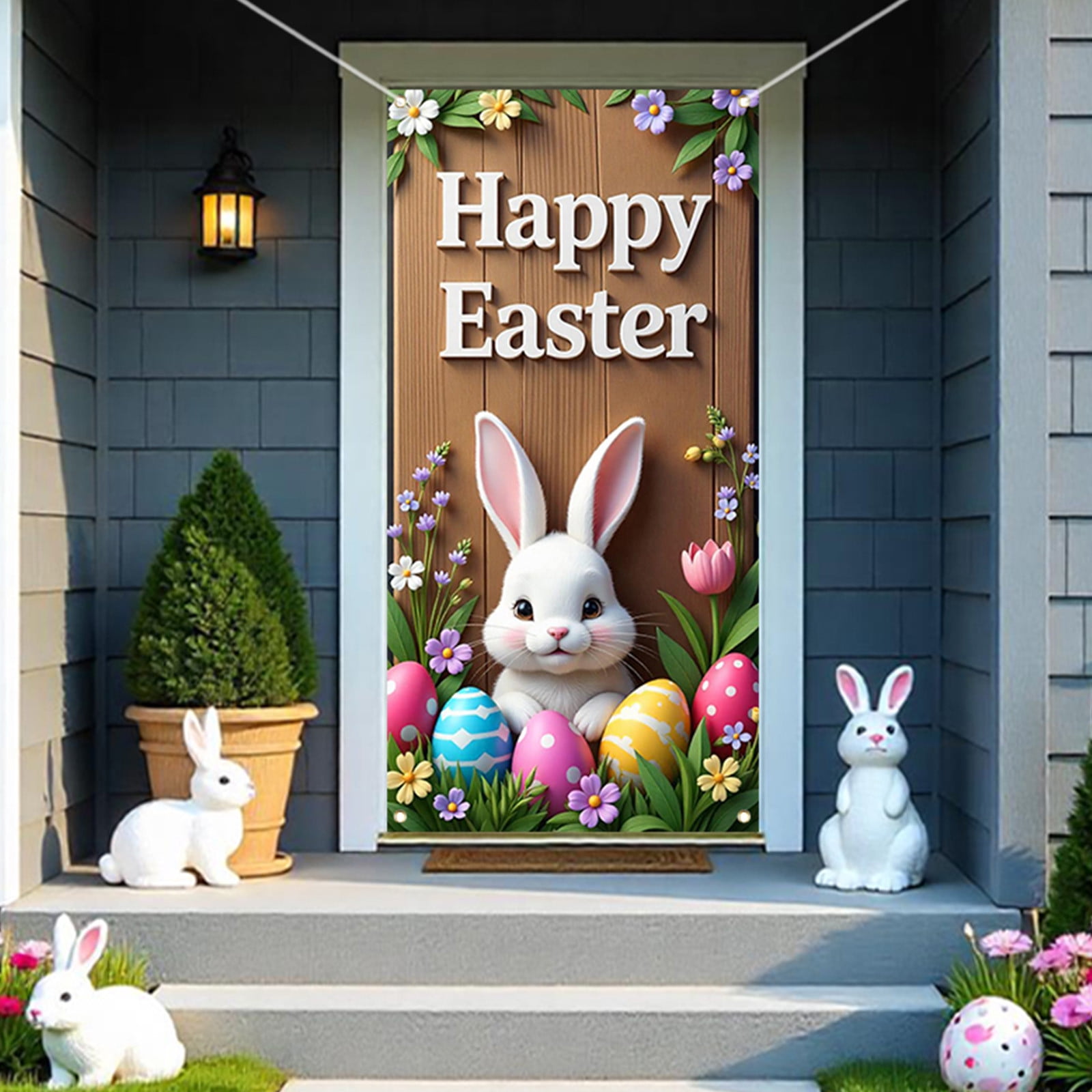 DcGZvy Easter Decorations Easter Front Door Decorations Cute Easter ...