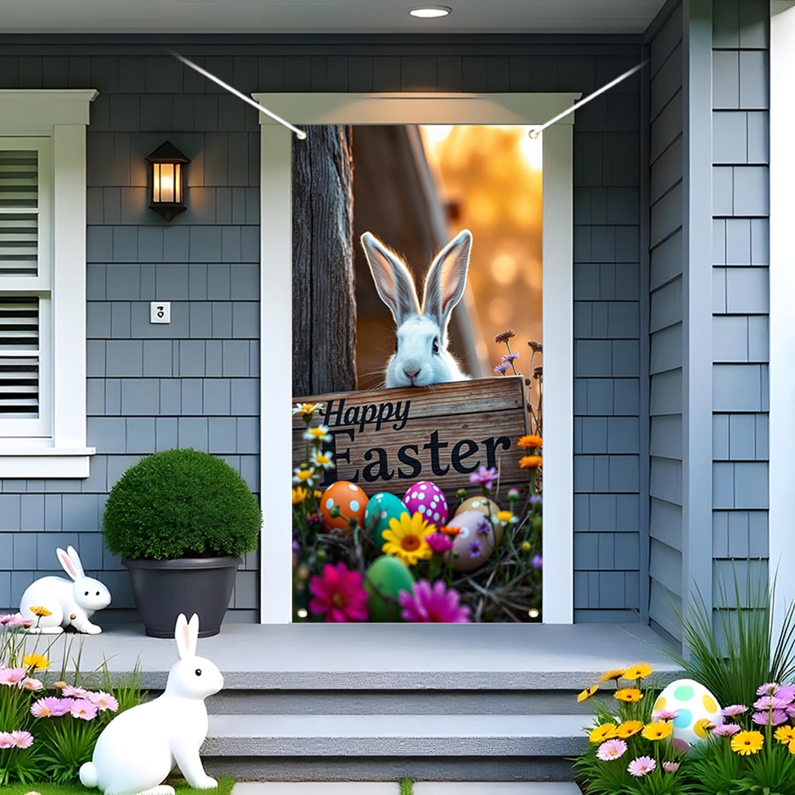 DcGZvy Easter Decorations Easter Front Door Decorations Cute Easter ...