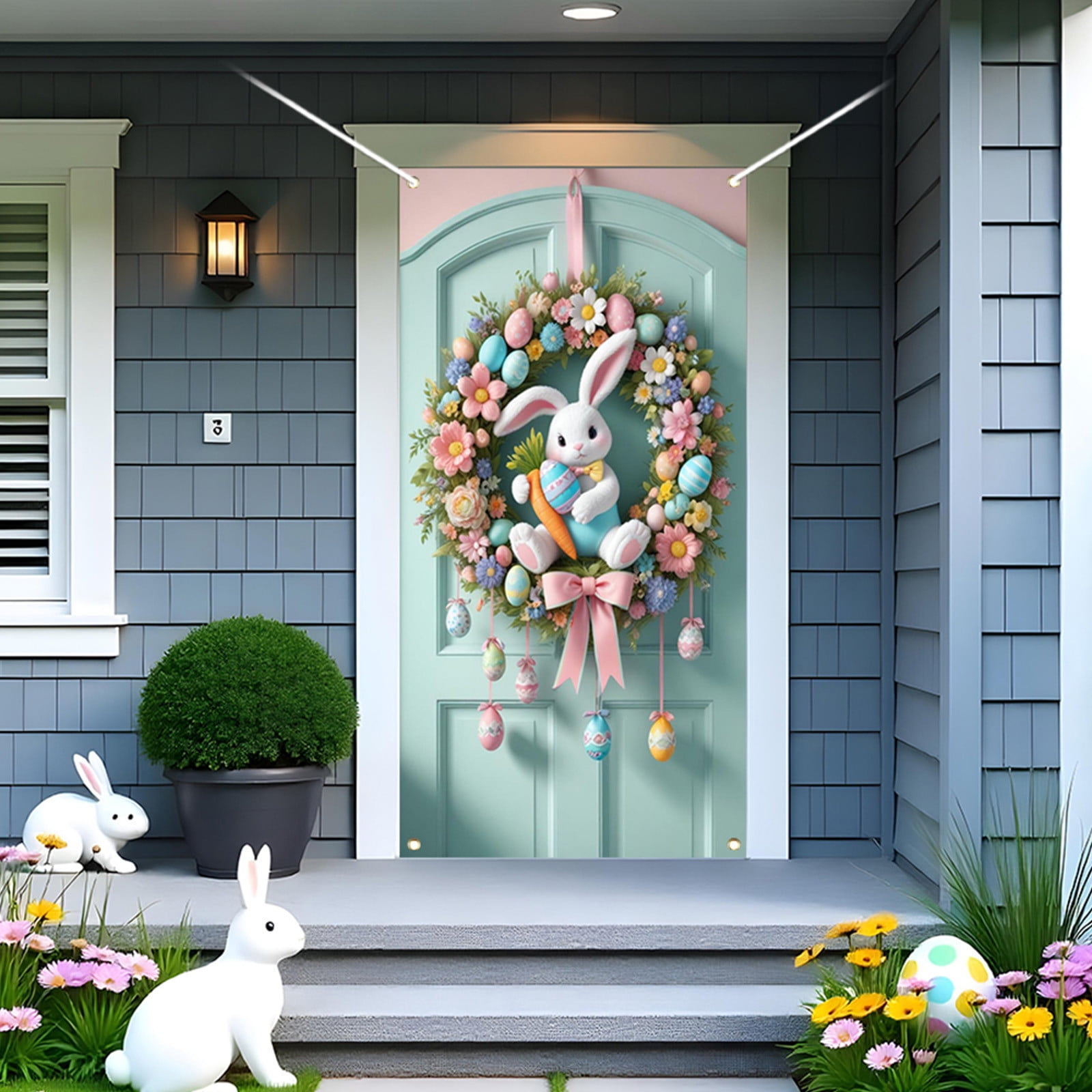 DcGZvy Easter Decorations Easter Front Door Decorations Cute Easter ...