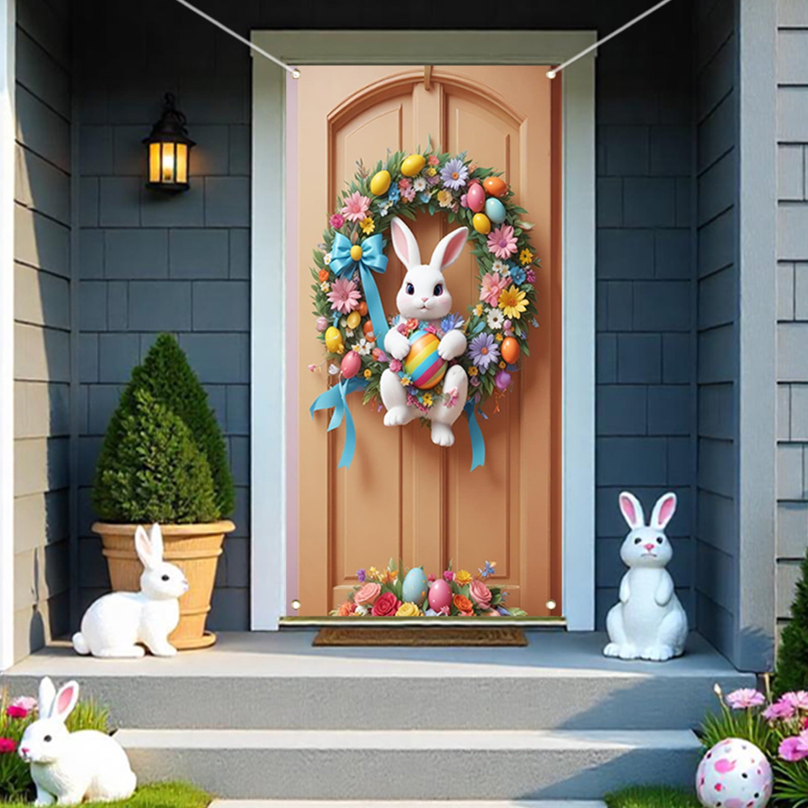 DcGZvy Easter Decorations Easter Front Door Decorations Cute Easter ...