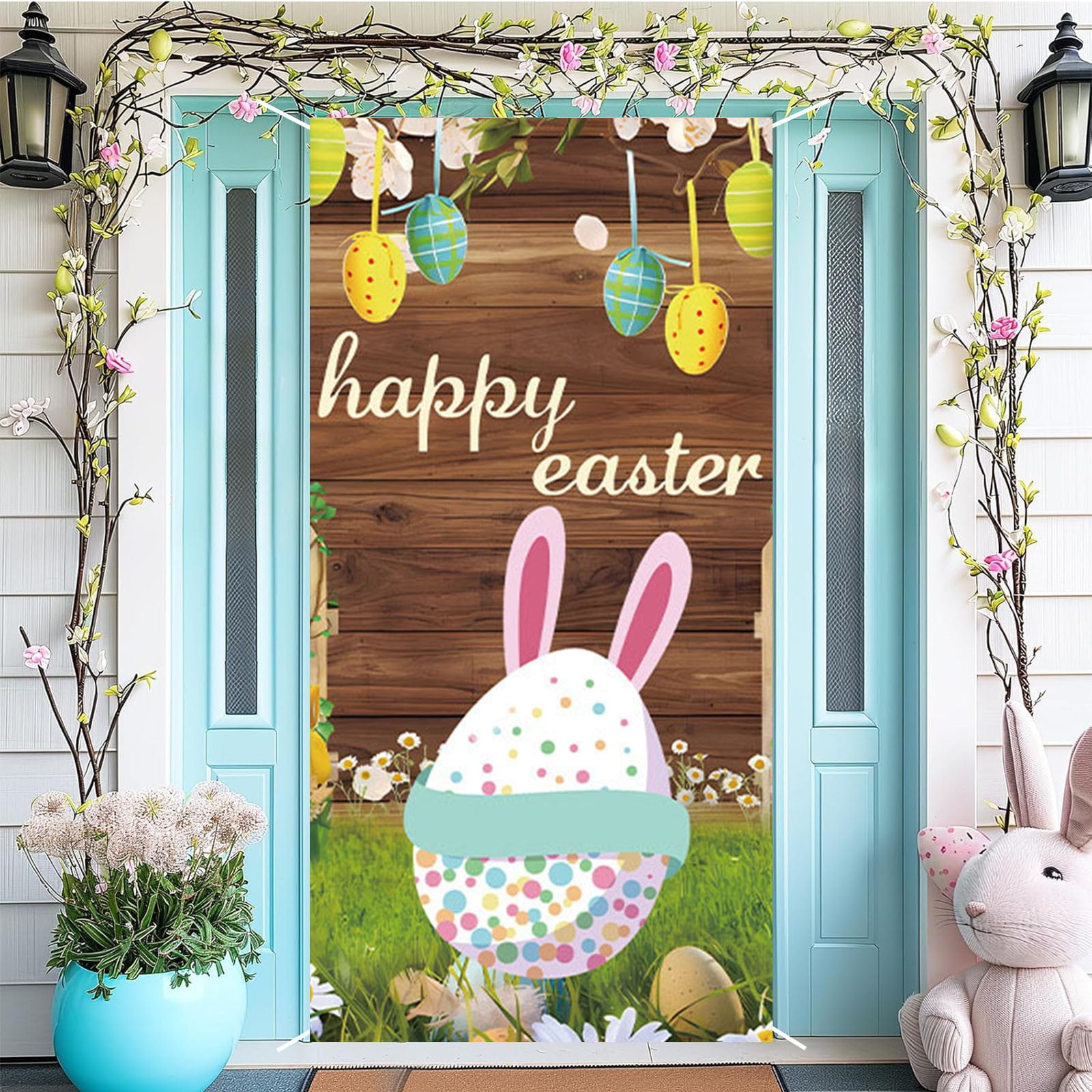 DcGZvy Easter Front Door Cover 35*71 in Spring Door Cover Easter ...