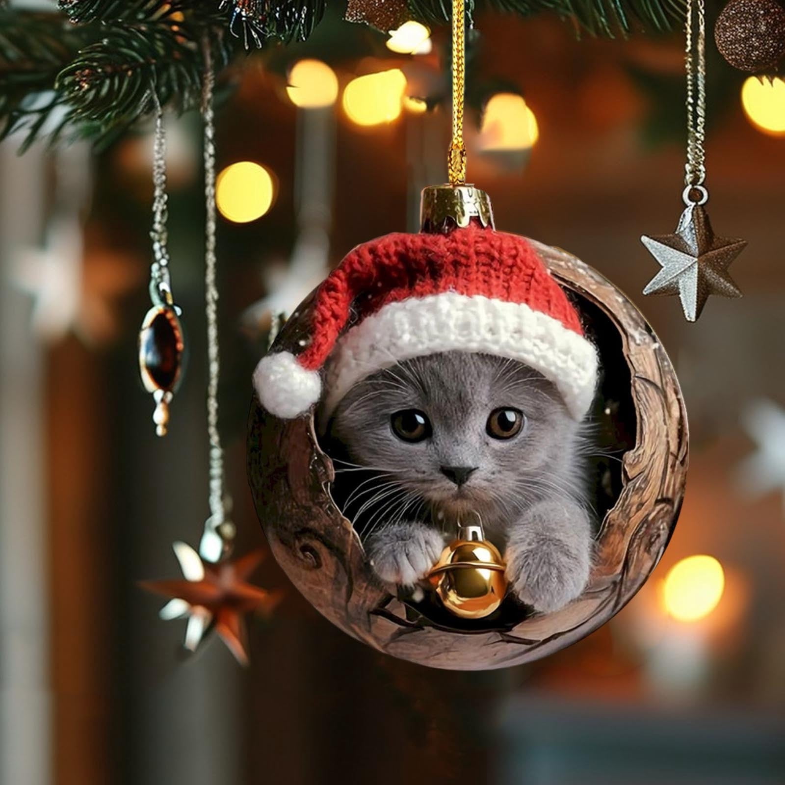 DcGZvy Forest Animals Christmas Ornaments, Small Christmas Tree ...