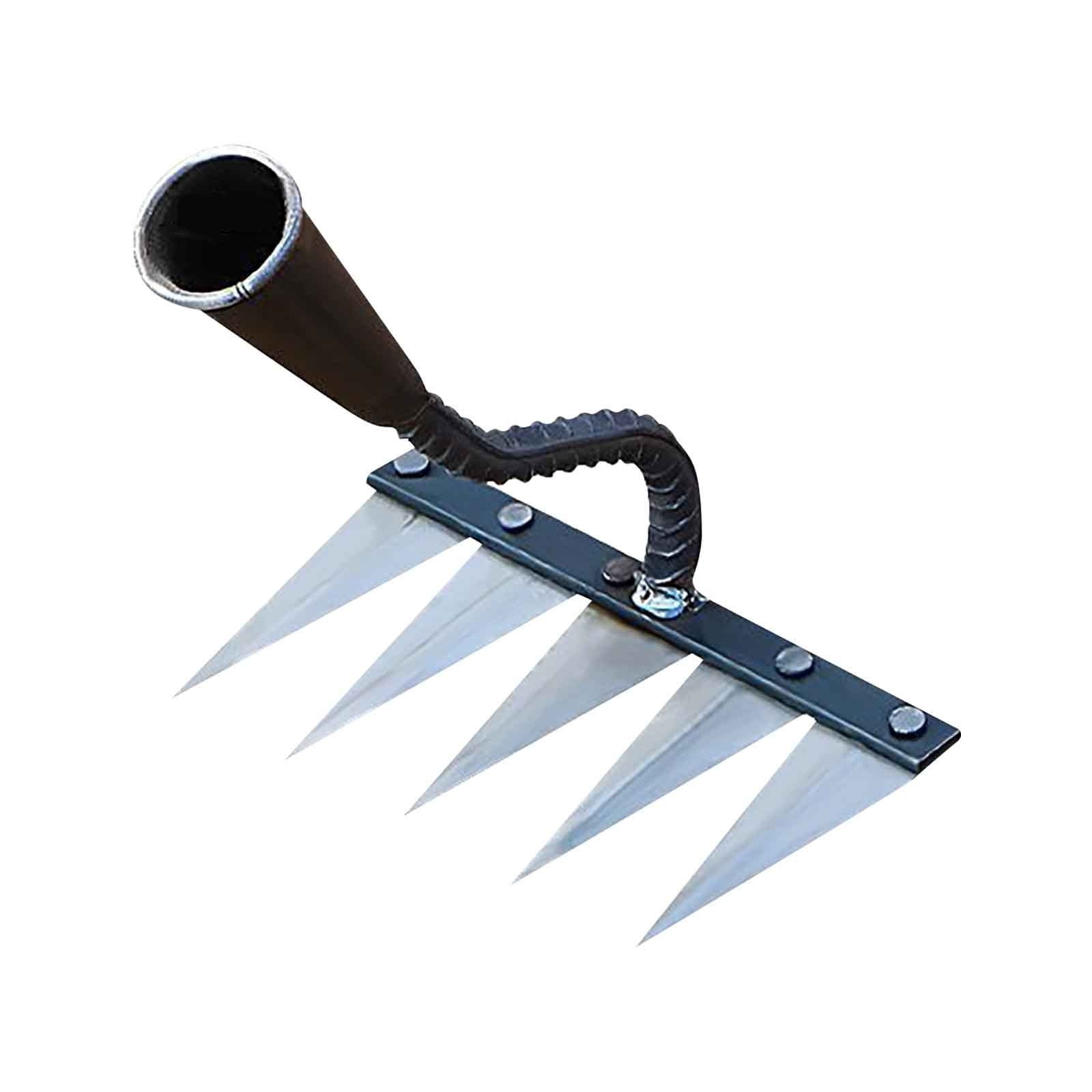 DcGZvy Iron Rake 5 Tooth Metal Rake Weeding Rake Rake for Turning The ...