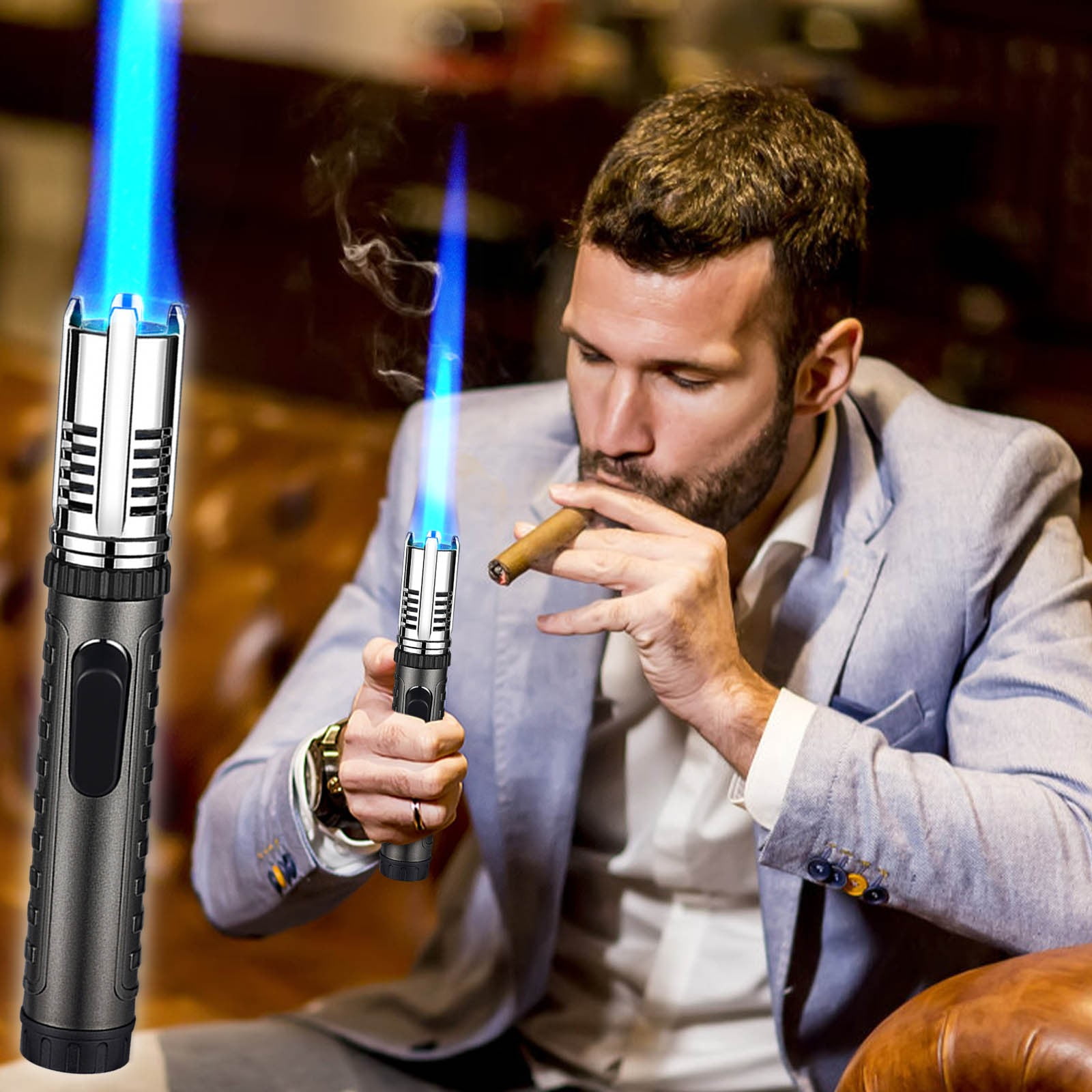 DcGZvy Long Lighter for Candles Cooking Torch, Windproof Butane Lighter ...