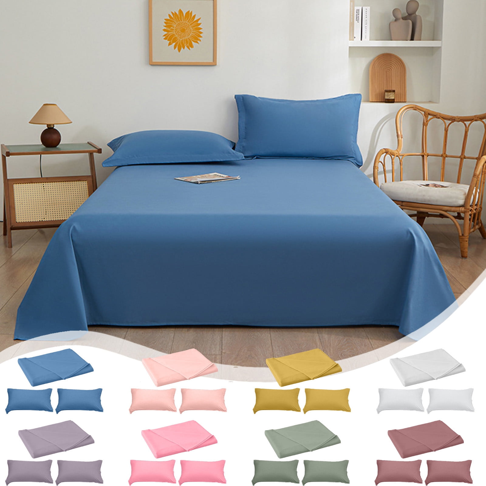 DcGZvy Sheets Queen Size Bed Set 3 Piece Queen Bed Sets Soft Sheets ...