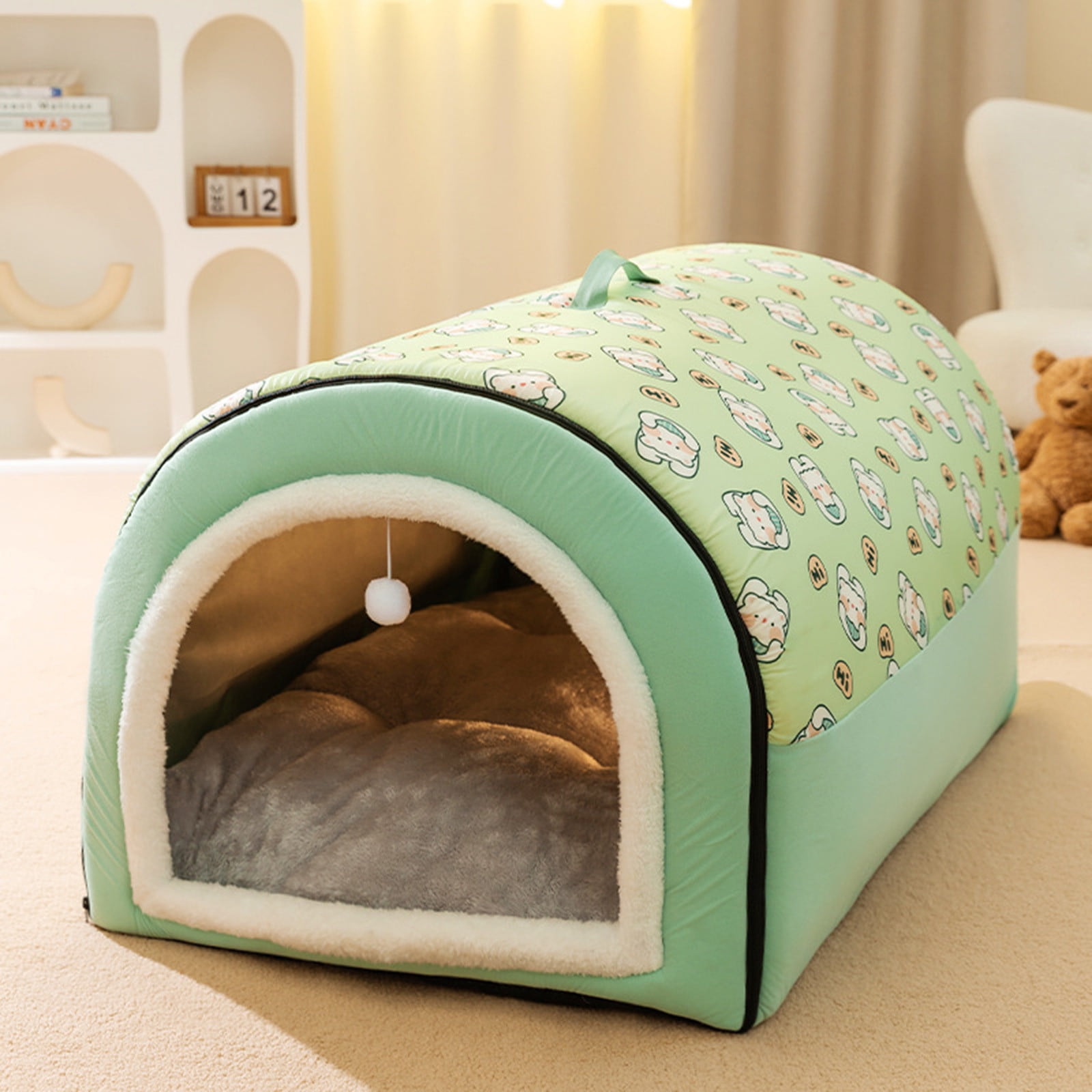 DcGZvy Warm Pet Cave Indoor Cat House Cozy Dog House Bed Soft Cat Tent ...