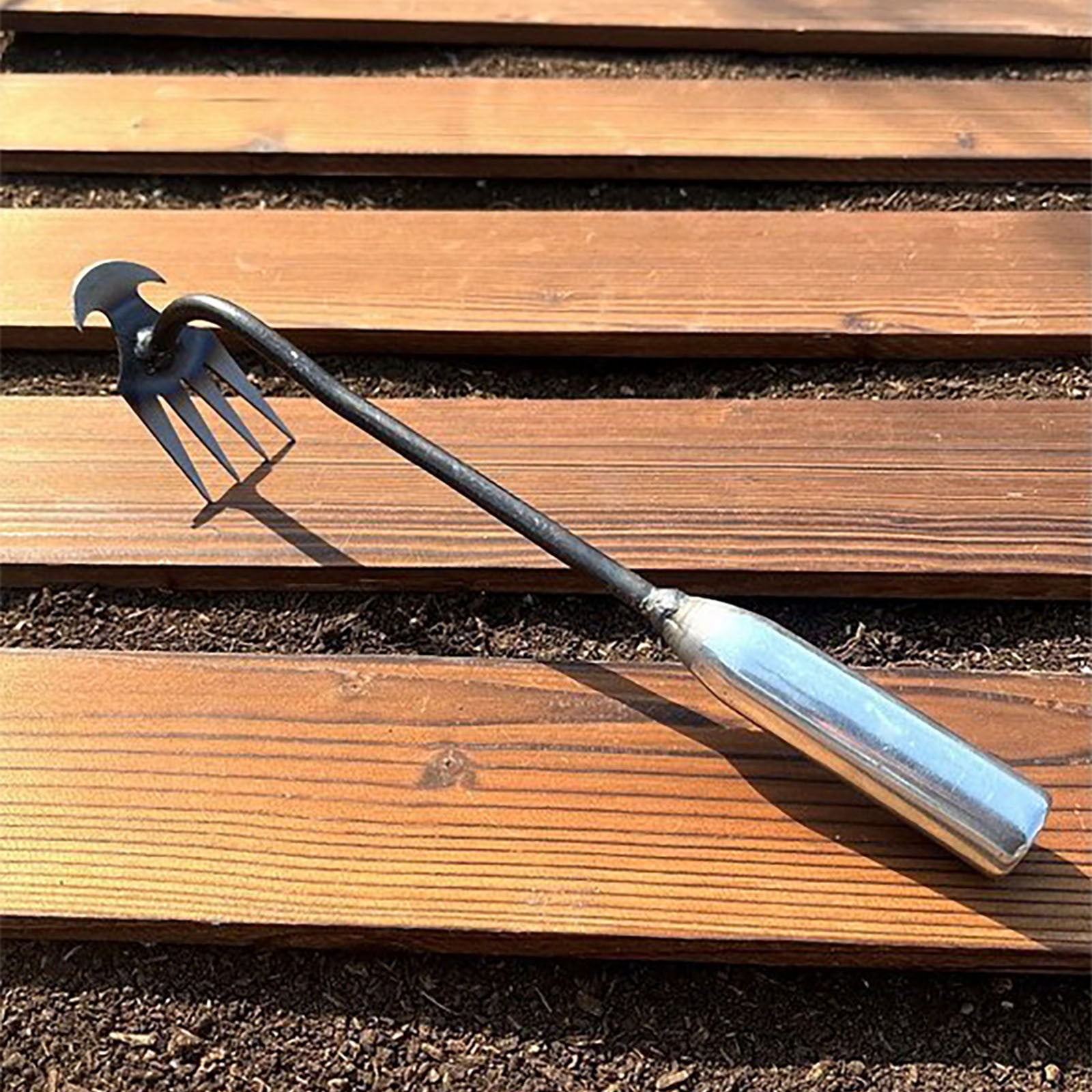 DcGZvy Weed Puller Tool 4 Tooth Iron Weed Pulling Tool 11.4in Weeding ...