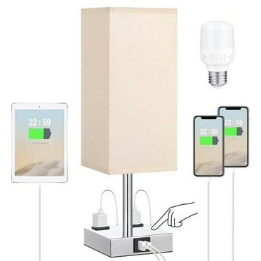 Touch Control Table Lamp for Bedroom 3 Way Dimmable Bedside Lamp with ...