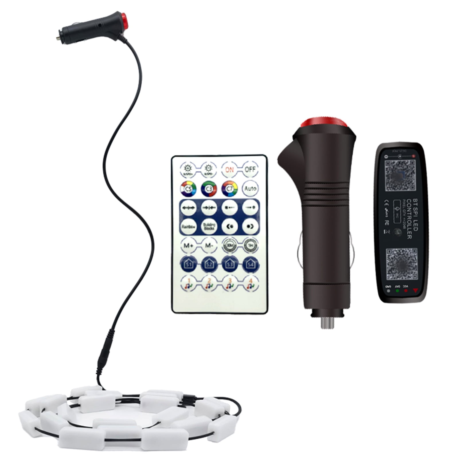 Dcenta Interior Car Led Lights APP Control with Remote Sync Color ...