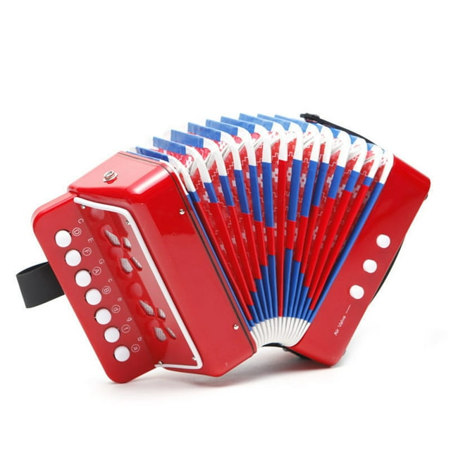 Dcenta Small 10-Key Accordion Toy for Kids & Beginners - Portable, Non ...