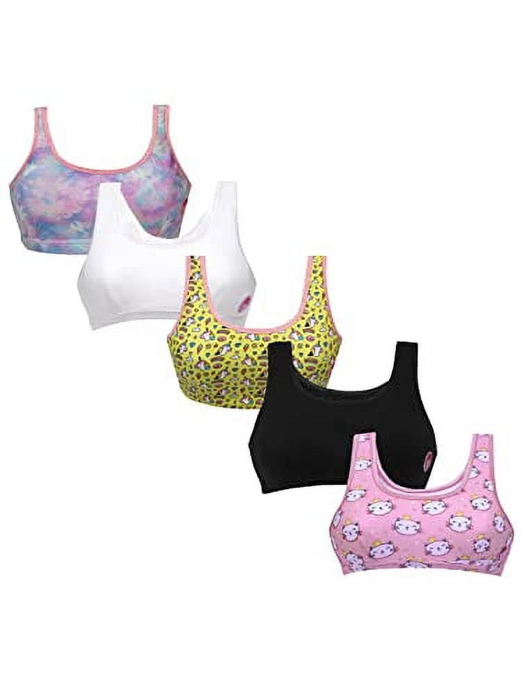 Dchica Girls Sports Training Bras For Teenager Single Front Layering ...
