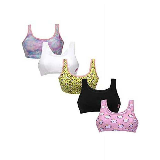 Dchica Girls Sports Training Bras For Teenager Single Front Layering ...
