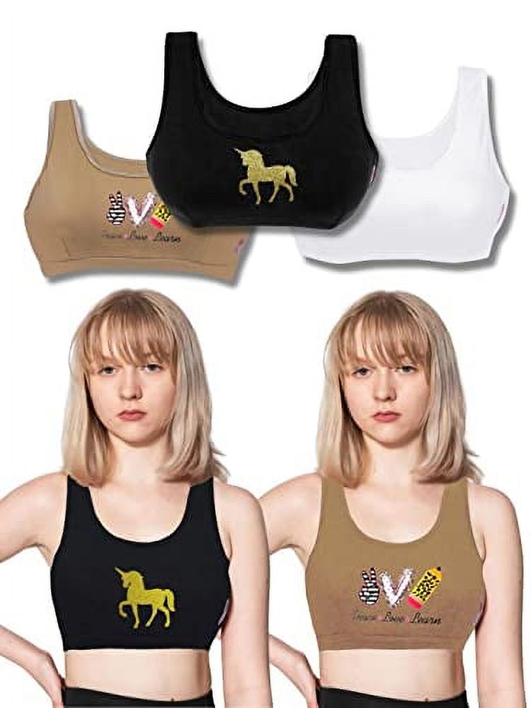 Dchica Girls Training Sports Teenager Bra Wide Strap for 14-16 Years ...