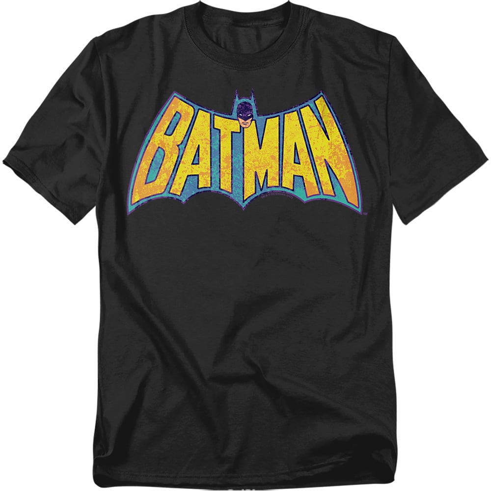 Dco T-Shirt Batman Neon Distress Logo Unisex Graphic Tee For Men ...