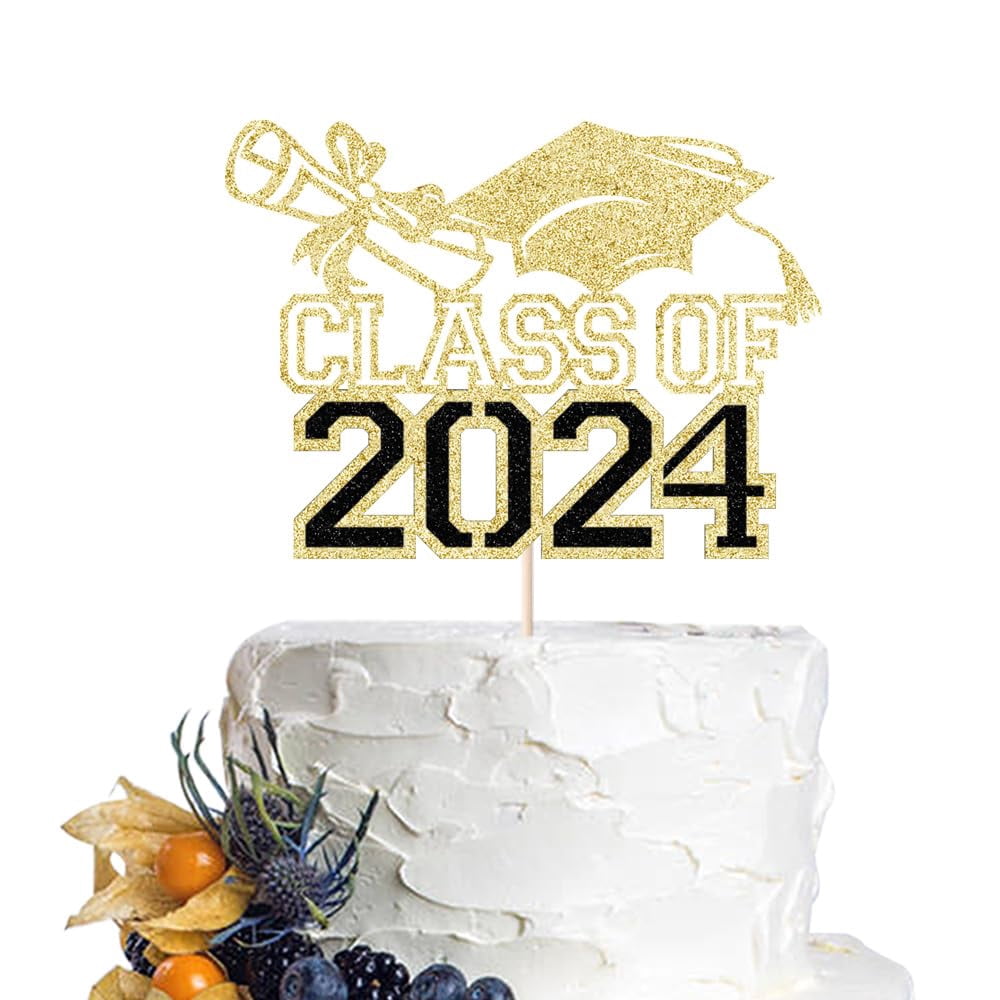 Dcokska Class of 2024 IFF17 Cake Topper， 2024Graduation Happy Cake ...