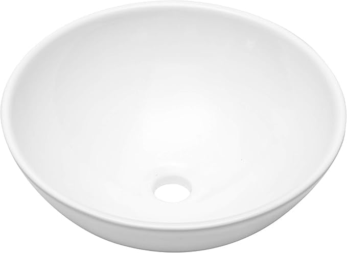 Dcolora 13" Round Bowl Sink – Small White Ceramic Vessel Sink, Modern ...