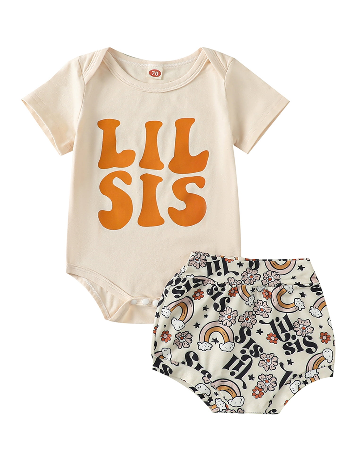 DcoolMoogl Big Sister Little Sister Matching Outfits Toddler Baby Girl ...