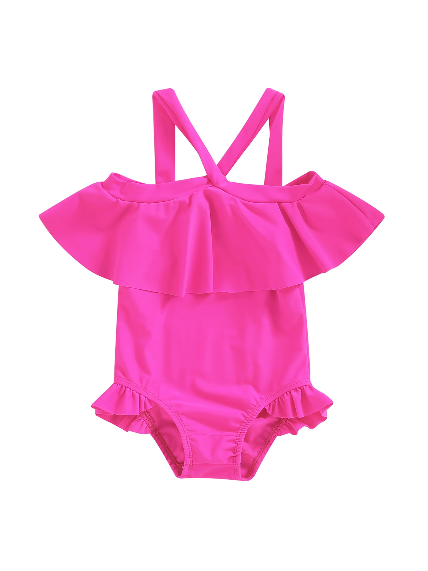 DcoolMoogl Toddler Baby Girl One Piece Swimsuit 12M 18M 24M 3T 4T Sleeveless Shiny Ruffle ...