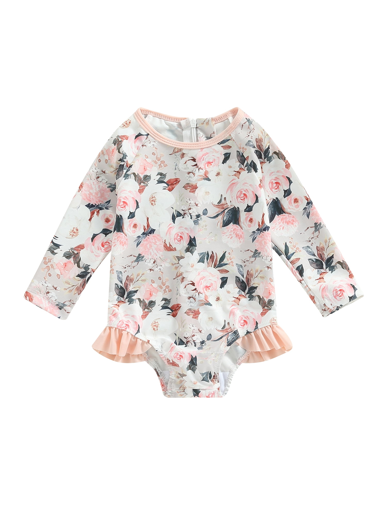 DcoolMoogl Toddler Baby Girl One Piece Swimsuit Long Sleeve Ruffle ...
