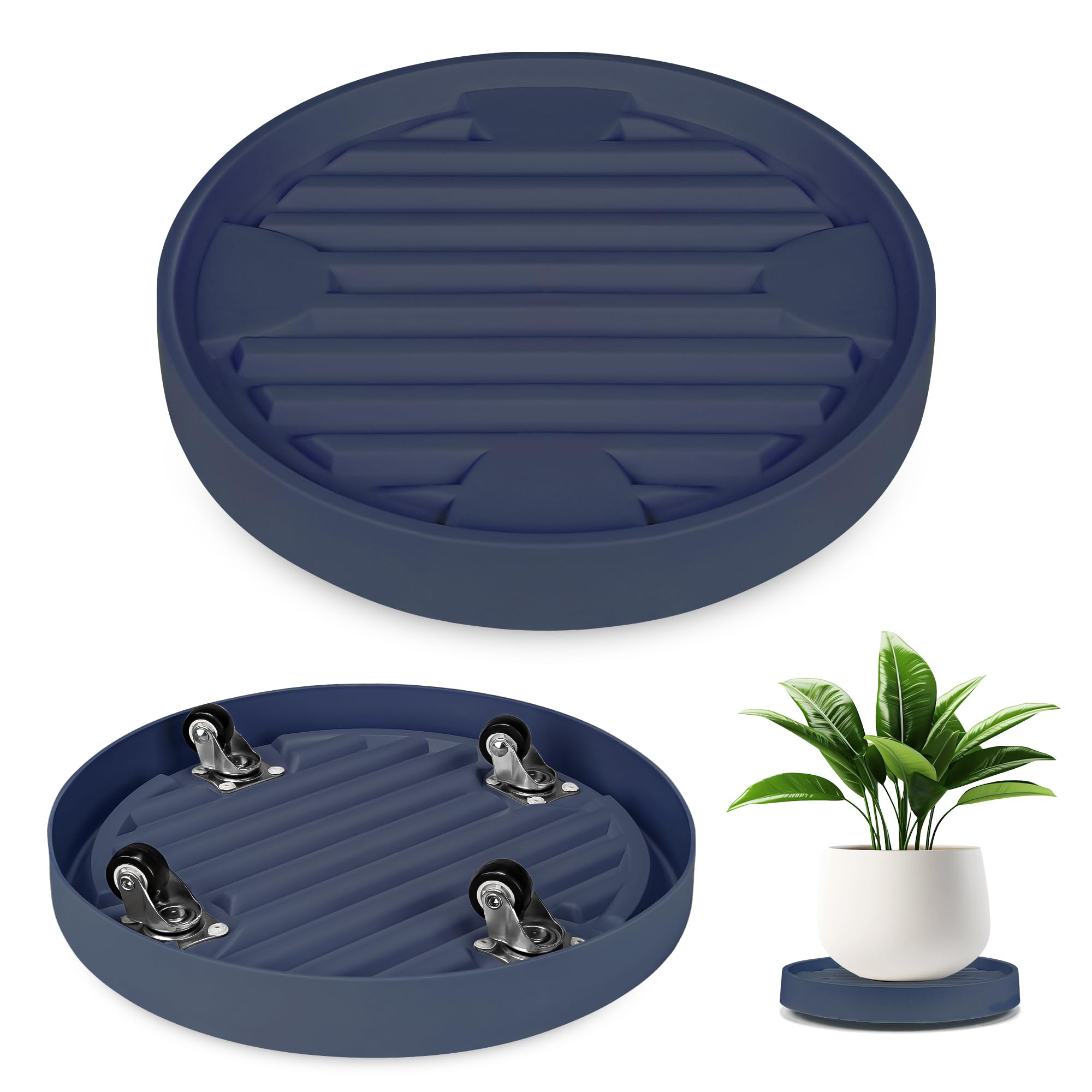 Dcpes Plant Caddy with Hidden Wheels, 4 Invisible Caters, Rolling ...