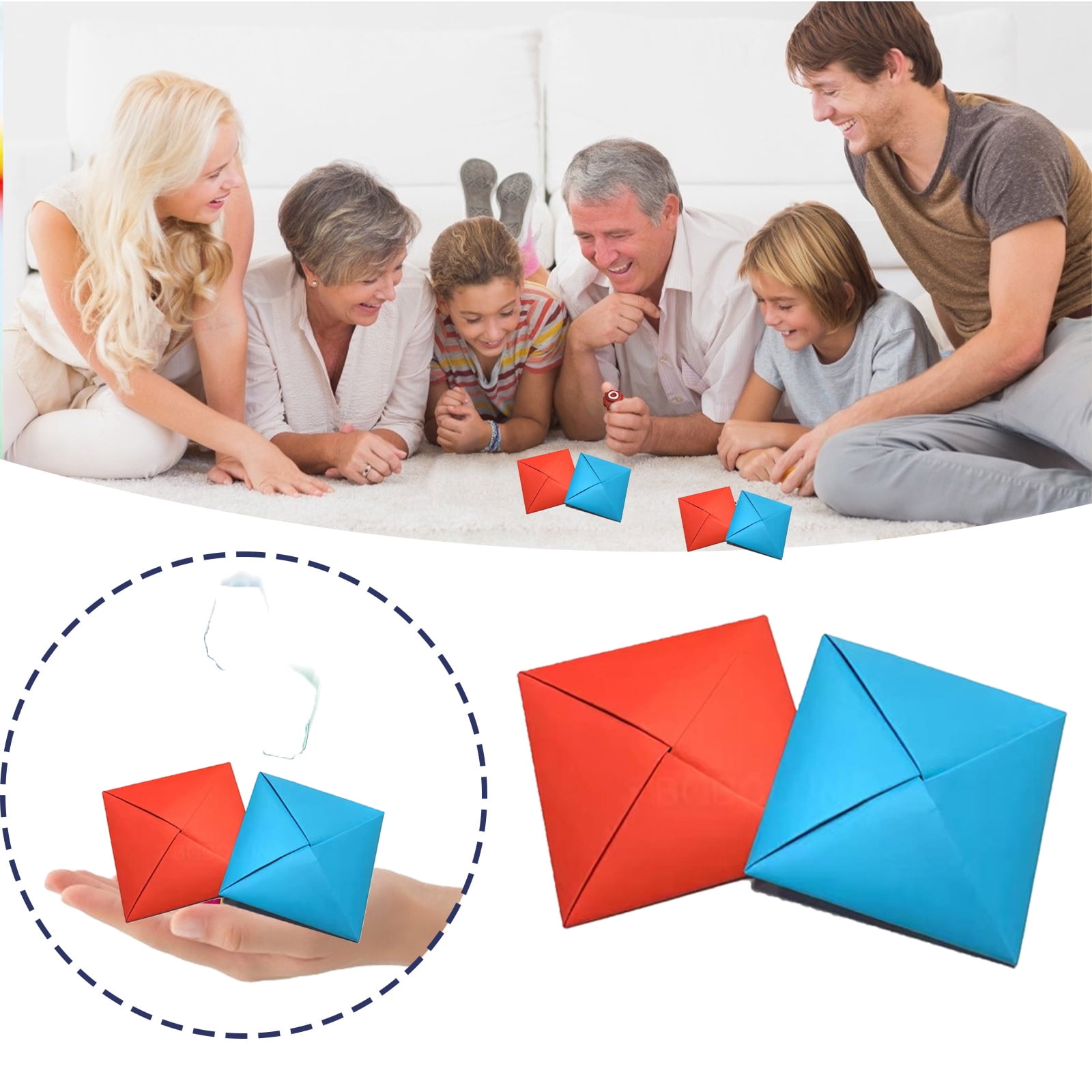 Ddakji Paper Flip Toy, Ddakji Game, Blue Red Hard Cardboard Hiting ...