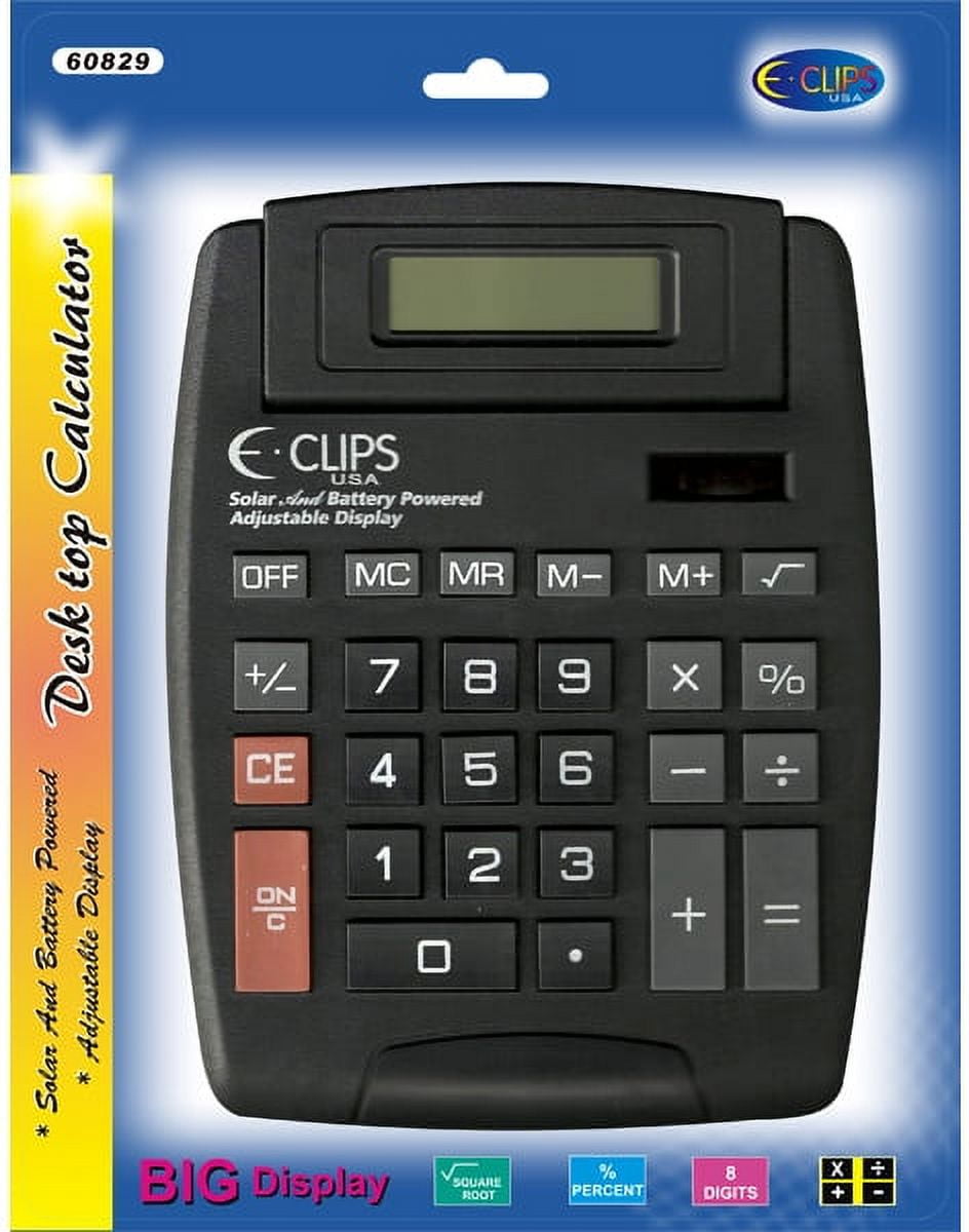 Calculator - Desk Top - Solar+Battery(Pack of 48 ) - Walmart.com