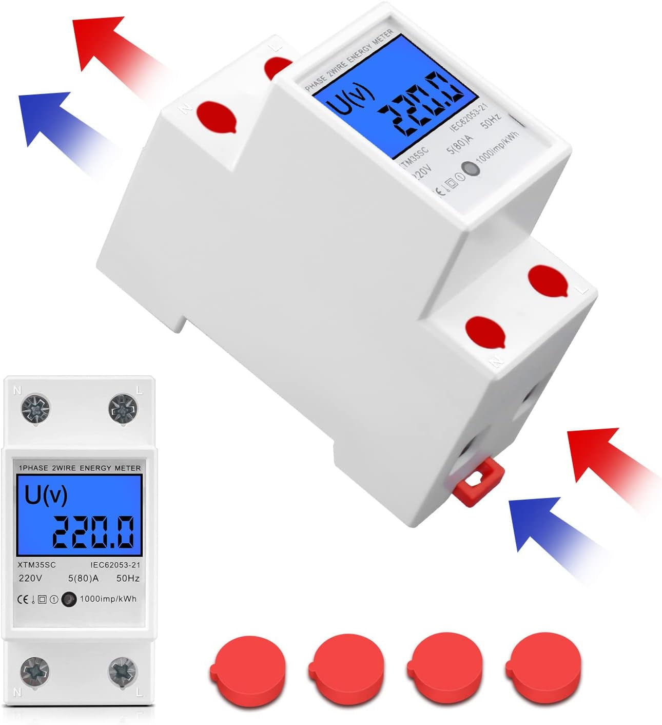 Ddm15Sd Single-Phase Energy Meter, 50 Hz 5 (80) Maximum Modular Meter ...